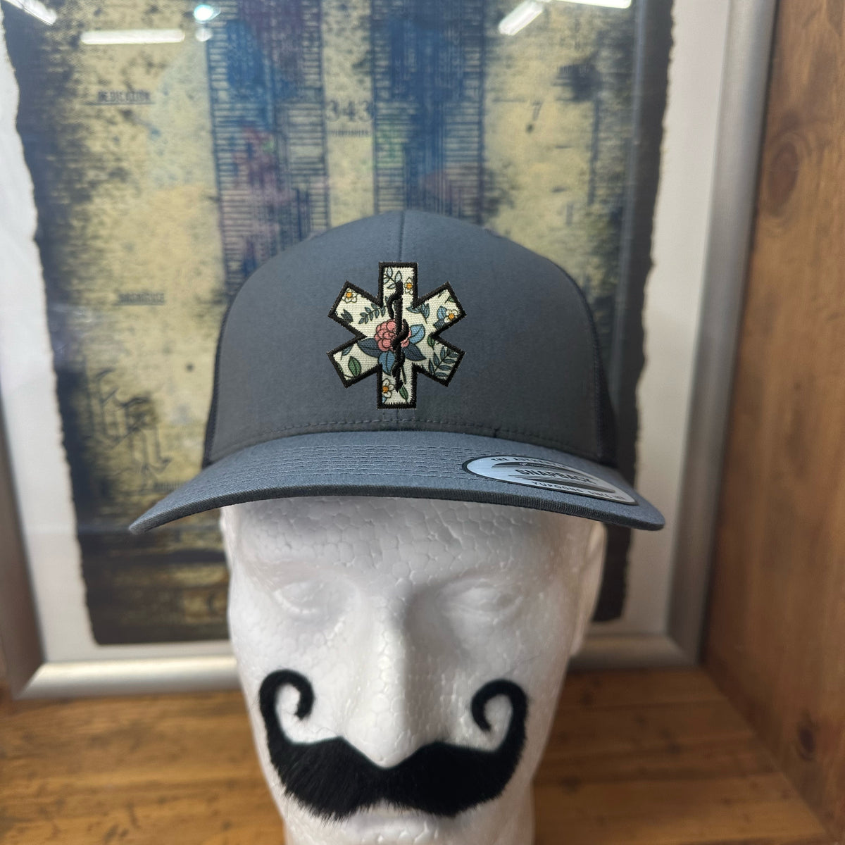 EMS Floral Pattern Star of Life Hat - Floral Pattern B – The Daily Medic