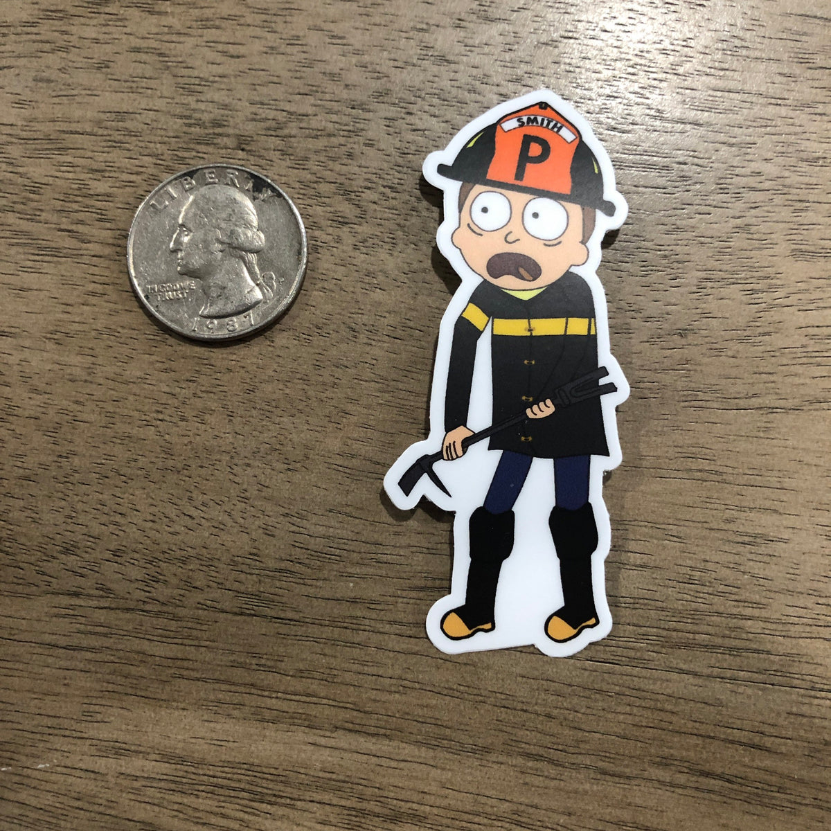 Probie Firefighter Smith - cartoon firefighter sticker – The Daily Medic